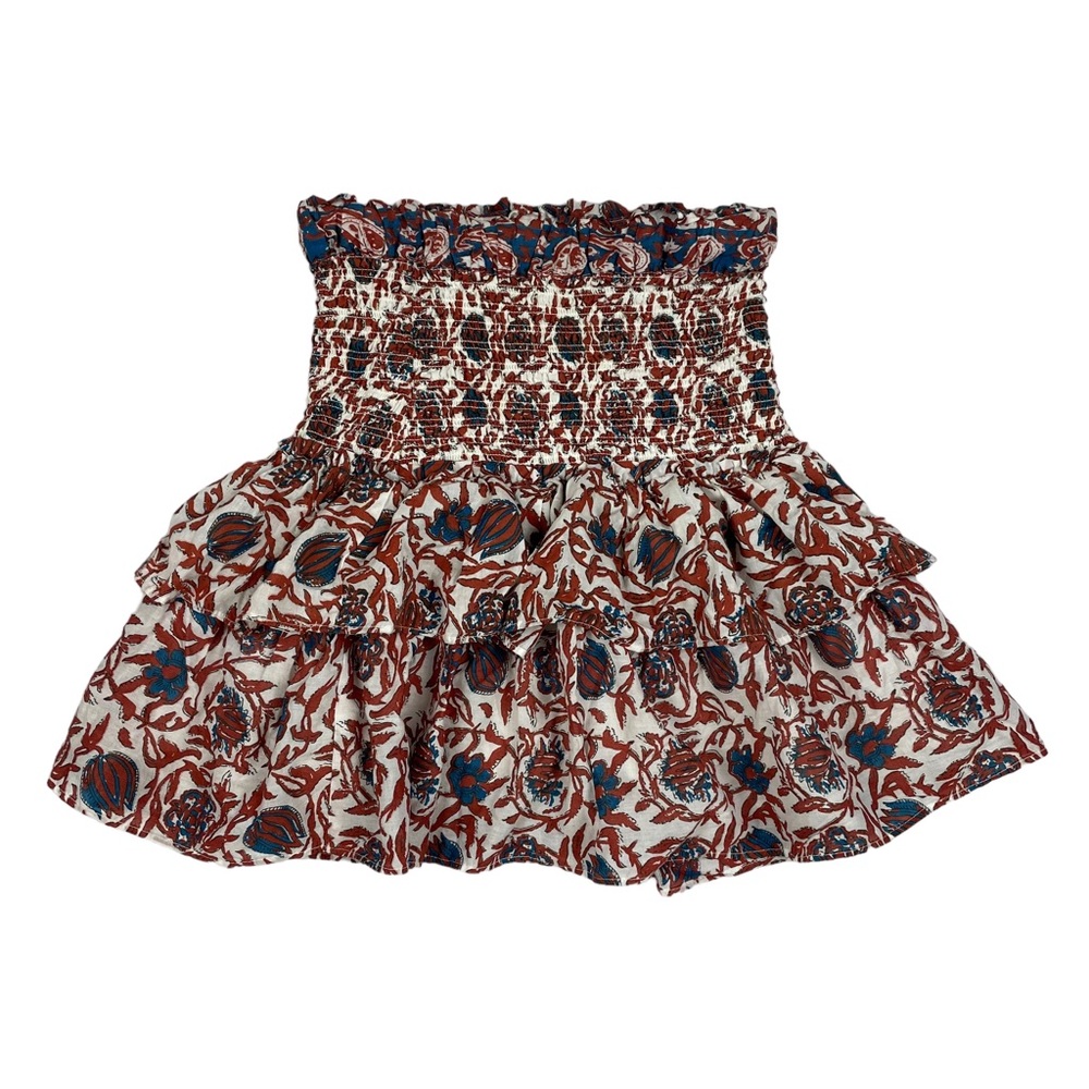 House Of Harlow 1960 Tiered Boho Preppy Print Smocked… - Gem